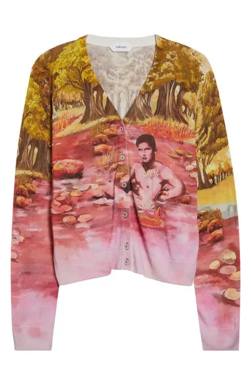 Versace The Naturist Print Silk Cardigan - Multicolor
