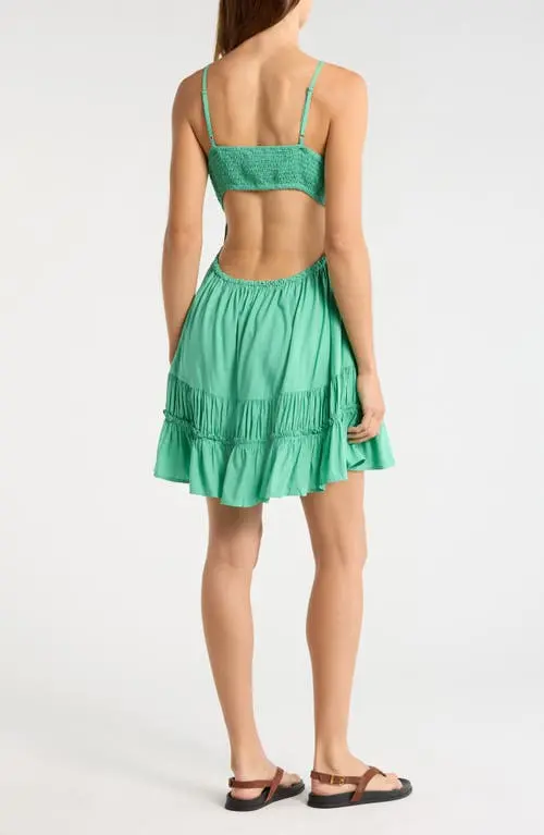 Elan Tiered Ruffle Cover-up Sundress - Jade