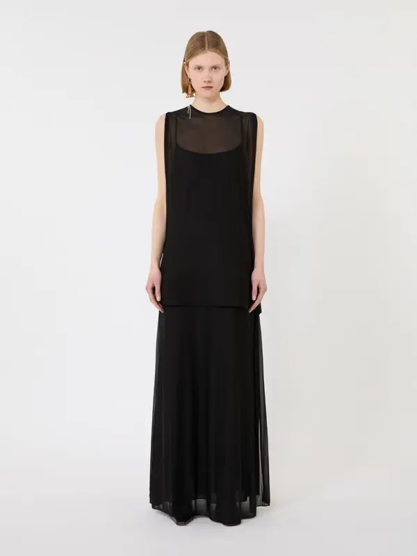 Max Mara Long Viscose Jersey Dress - Black