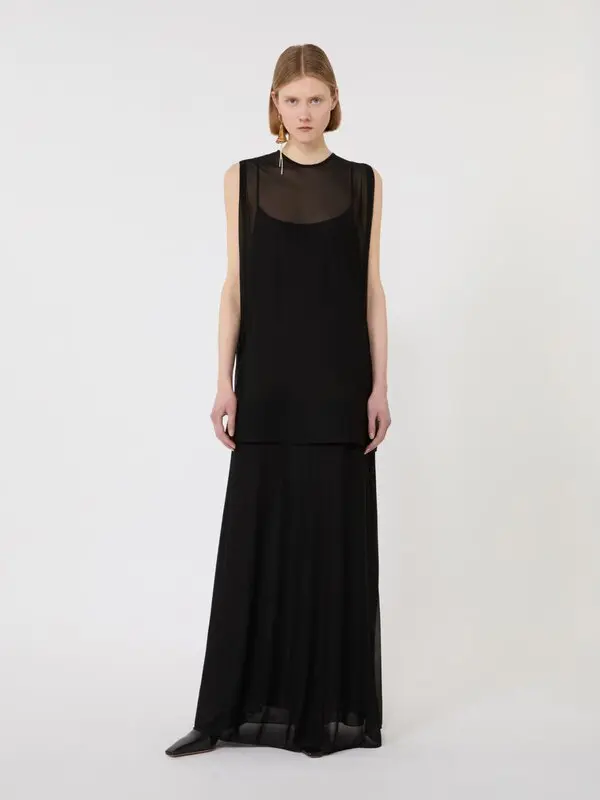 Max Mara Long Viscose Jersey Dress - Black