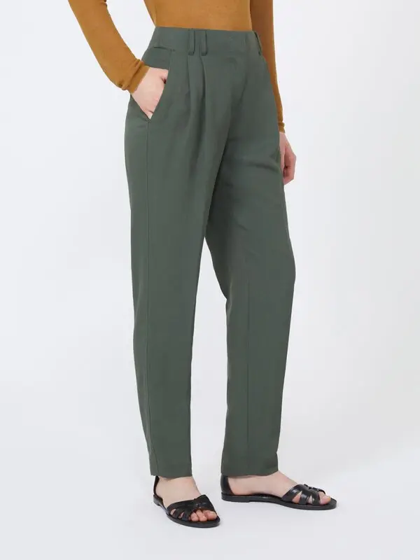 Max Mara Viscose And Linen Carrot-fit Trousers