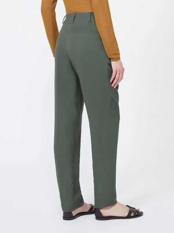 Max Mara Viscose And Linen Carrot-fit Trousers