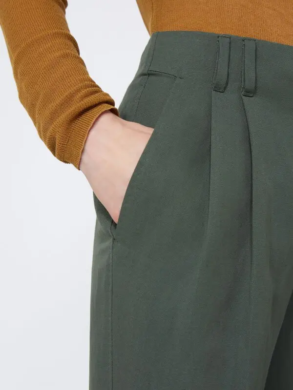 Max Mara Viscose And Linen Carrot-fit Trousers