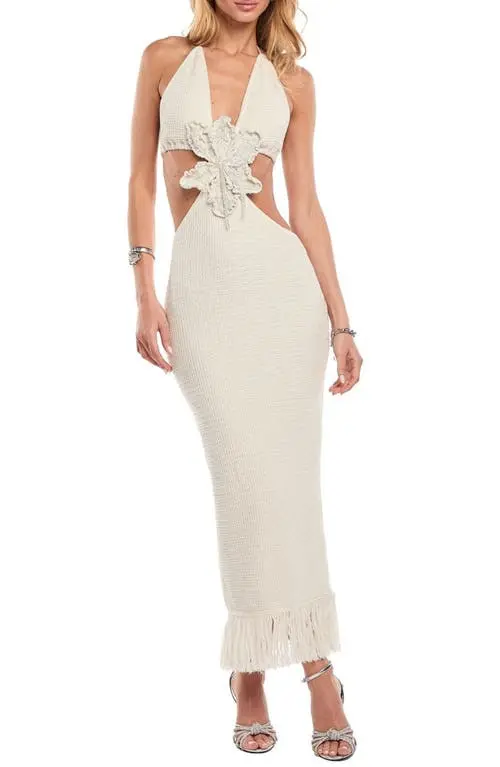 CAPITTANA Starla Halter Maxi Cover-up Dress - White
