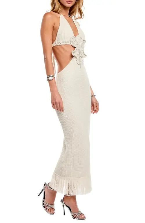 CAPITTANA Starla Halter Maxi Cover-up Dress - White