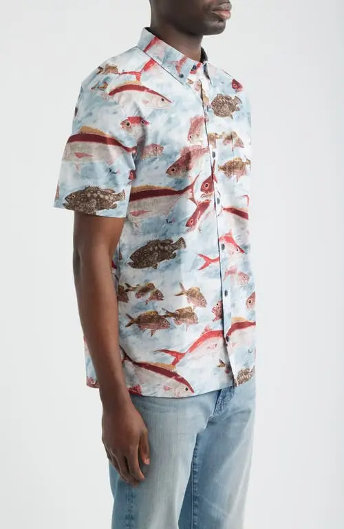 KAHALA Micah's Catch Short Sleeve Button-down Shirt