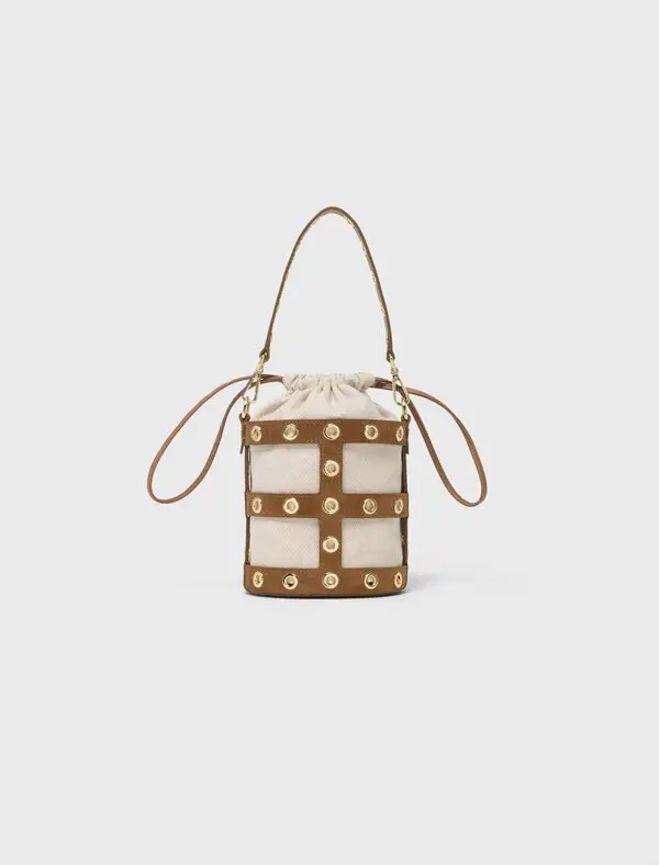Maje Suede Miss M Bucket Bag With Metal Eyelets