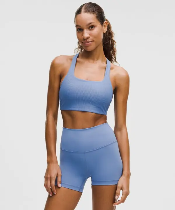 Lululemon All-time Hero Ribbed Sports Bra - Prep Blue