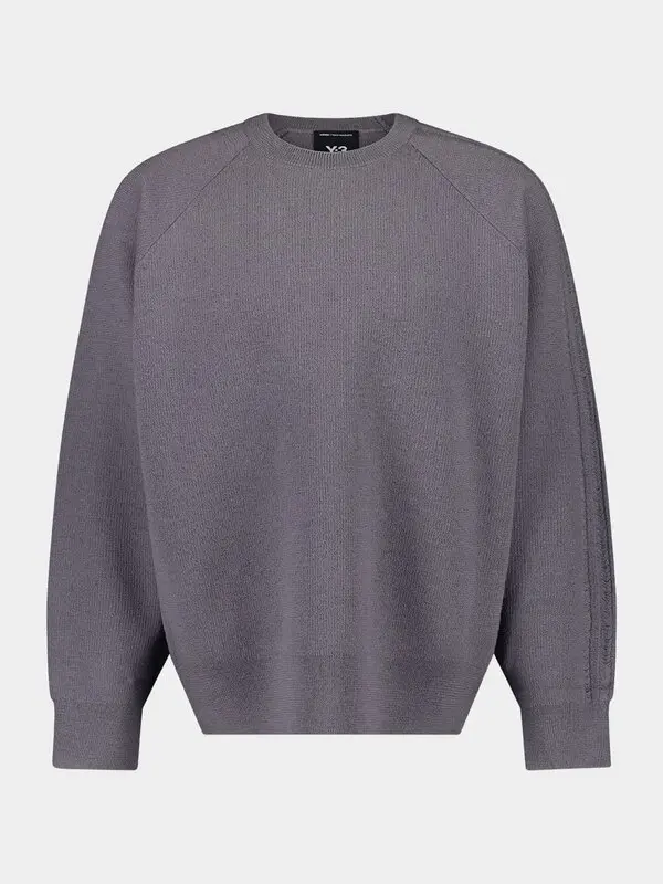 Y3 3s Knit Crew Sweater - Grey