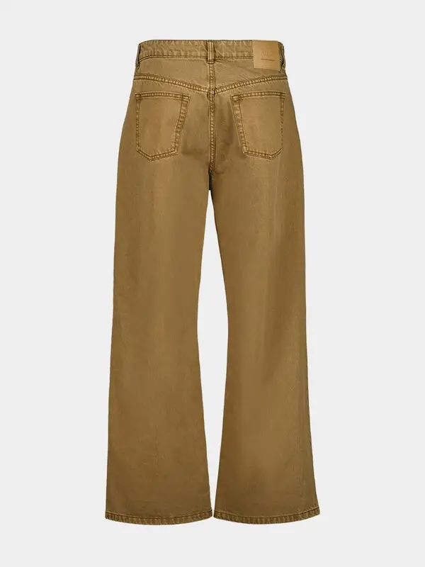 AMI Paris Wide-leg Cotton Jeans - Brown