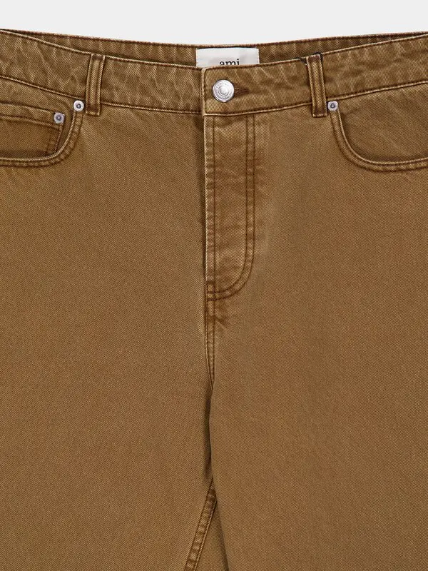 AMI Paris Wide-leg Cotton Jeans - Brown