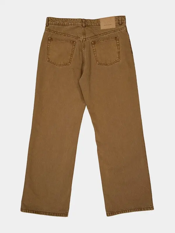 AMI Paris Wide-leg Cotton Jeans - Brown