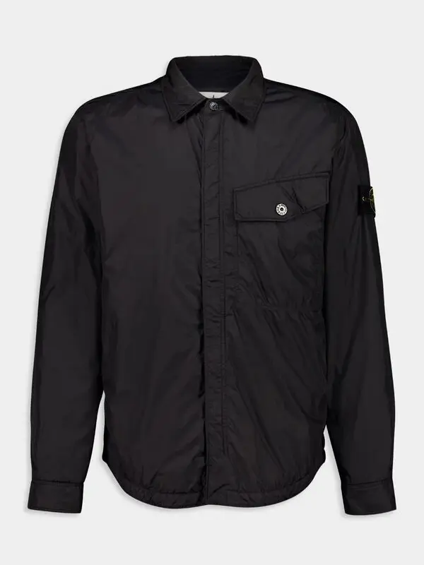 Stone Island Long-sleeve Button-down Collar Jacket - Black