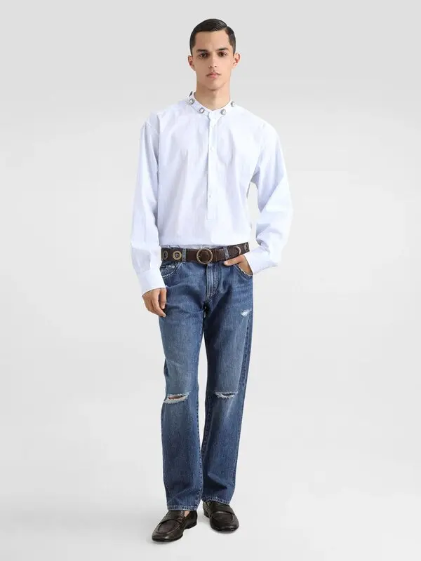 Dolce & Gabbana Classic Cotton Jeans With Logo Tag - Blue