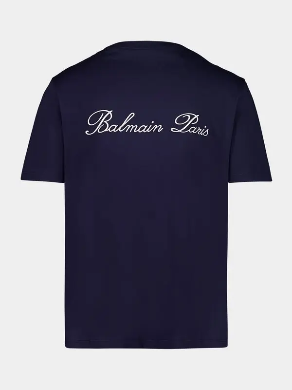Balmain Marine Embroidered Signature T-shirt