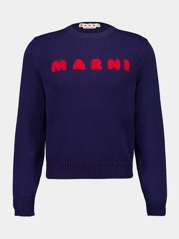 Marni Cotton Crew Neck Sweater - Blue