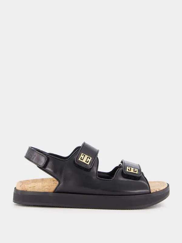 Givenchy Leather 4g Sandals - Black