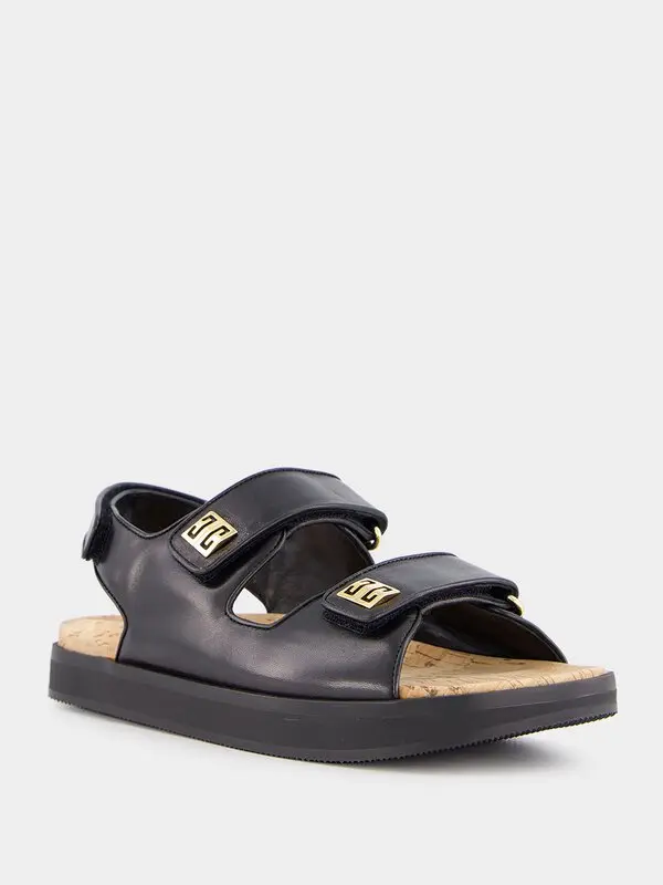 Givenchy Leather 4g Sandals - Black