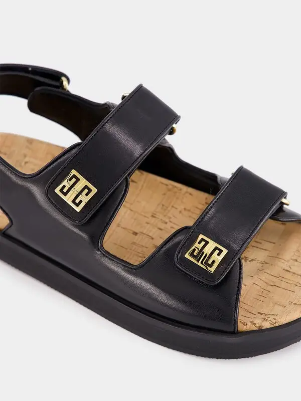 Givenchy Leather 4g Sandals - Black