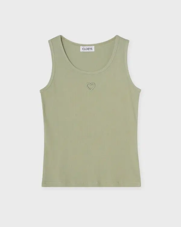 CLOEYS Heart Tank Top - Mintgrön