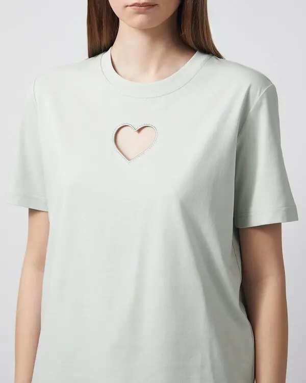 CLOEYS T-shirt With Heart Detail - Mintgrön