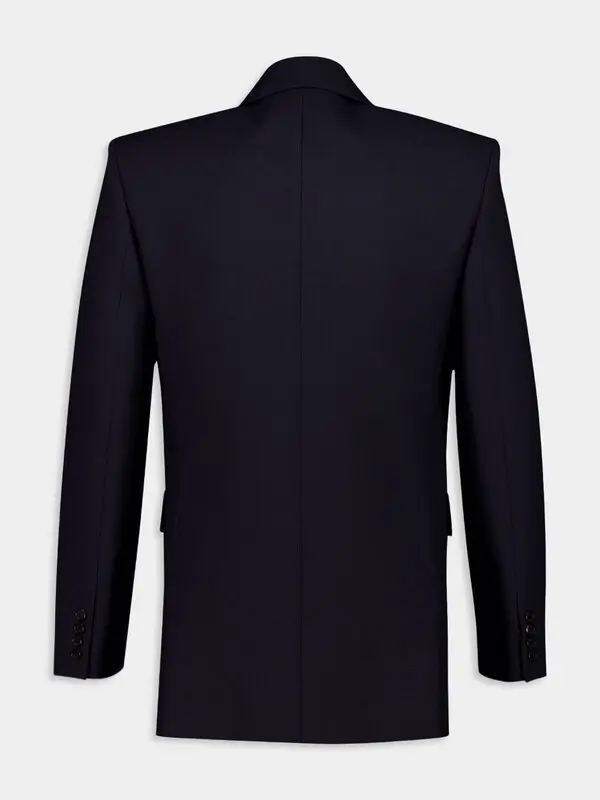 Saint Laurent Double-breasted Wool Jacket - Blue