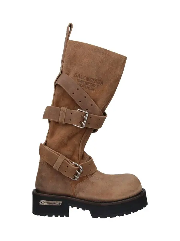 Balenciaga Venom Leather Boots - Brown