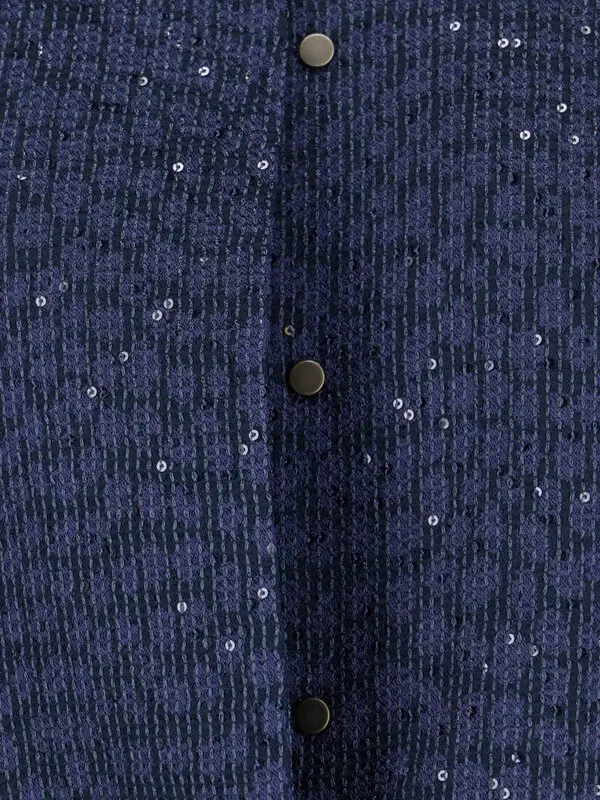 Giorgio Armani Single-breasted Sequined Jacket - Blue