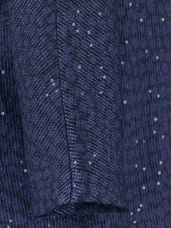 Giorgio Armani Single-breasted Sequined Jacket - Blue