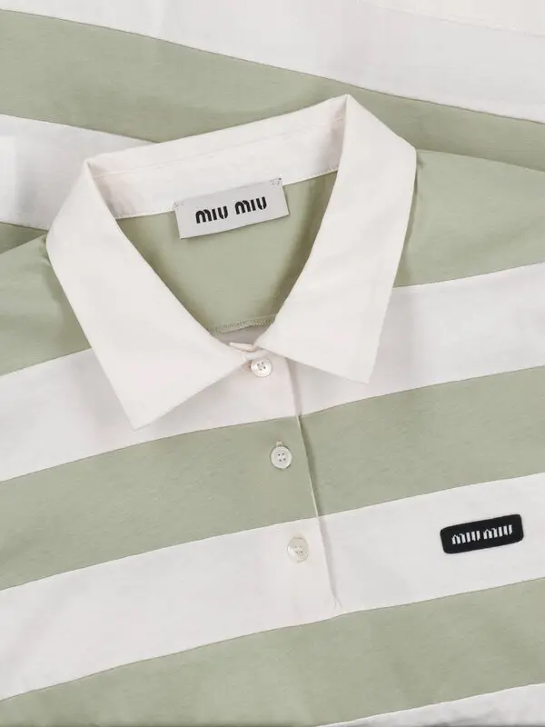 Miu Miu Striped Polo - Green