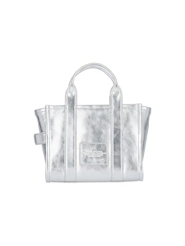 Marc Jacobs Small Metallic Leather Tote Bag - Silver
