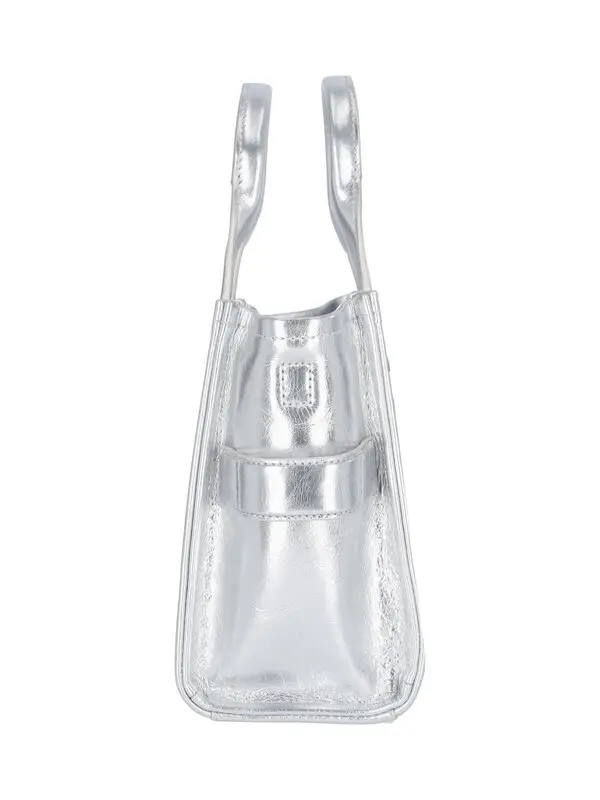 Marc Jacobs Small Metallic Leather Tote Bag - Silver