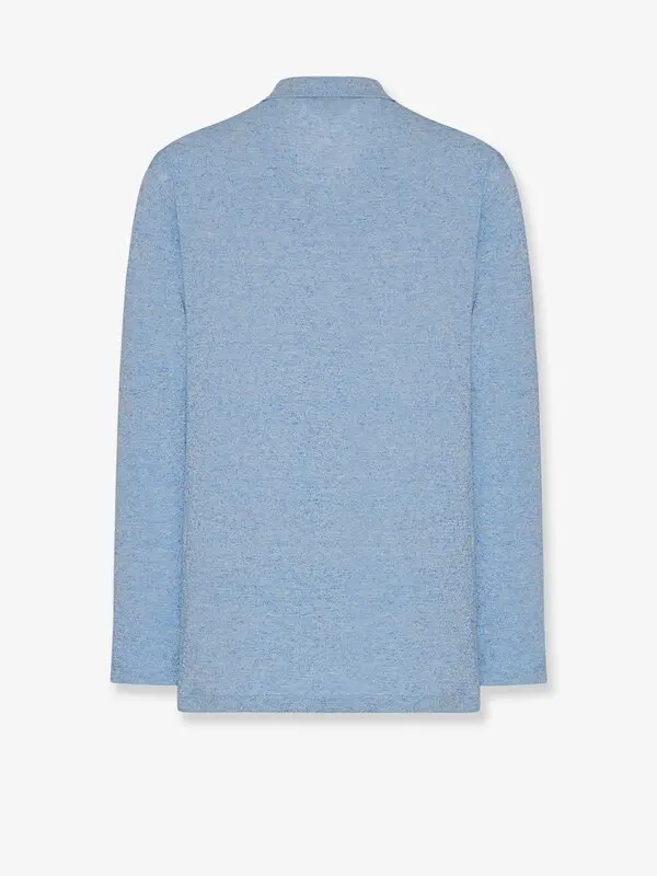 THE ROW Niosa Cotton And Linen Polo - Blue