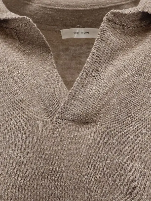 THE ROW Niosa Polo Shirt In Cotton And Linen - Beige