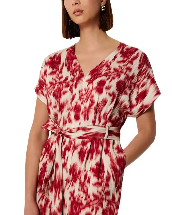 Whistles Floral Belted Jumpsuit - Red/multi