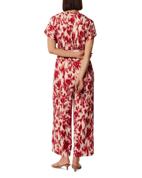 Whistles Floral Belted Jumpsuit - Red/multi