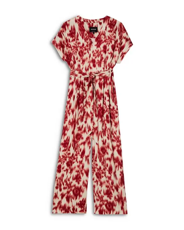 Whistles Floral Belted Jumpsuit - Red/multi