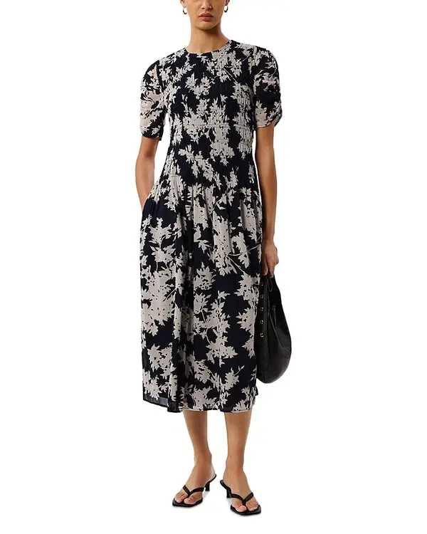 Whistles Shadow Floral Avery Dress - Navy/multi