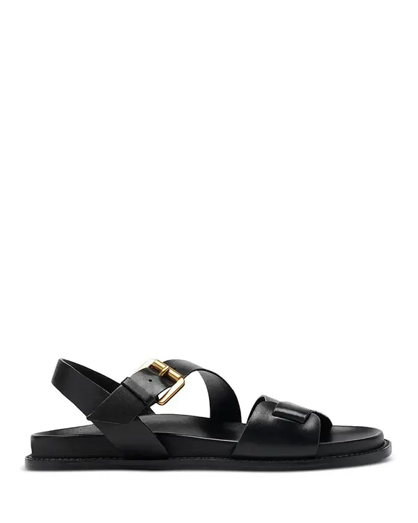 Whistles Asymmetric Detail Sandals - Black