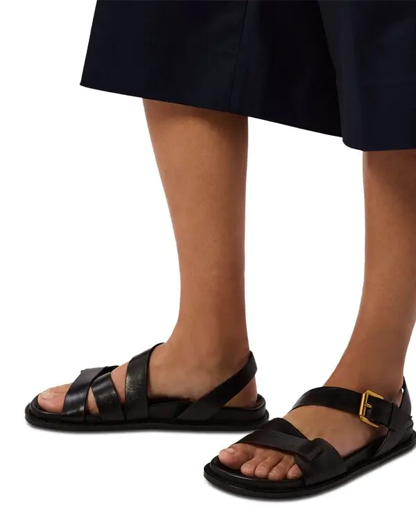 Whistles Asymmetric Detail Sandals - Black