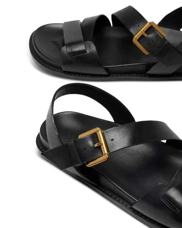Whistles Asymmetric Detail Sandals - Black