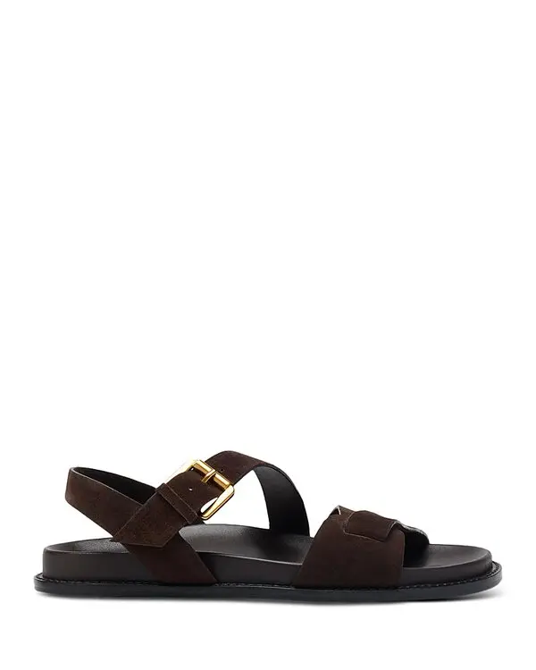 Whistles Asymmetric Sandals - Chocolate