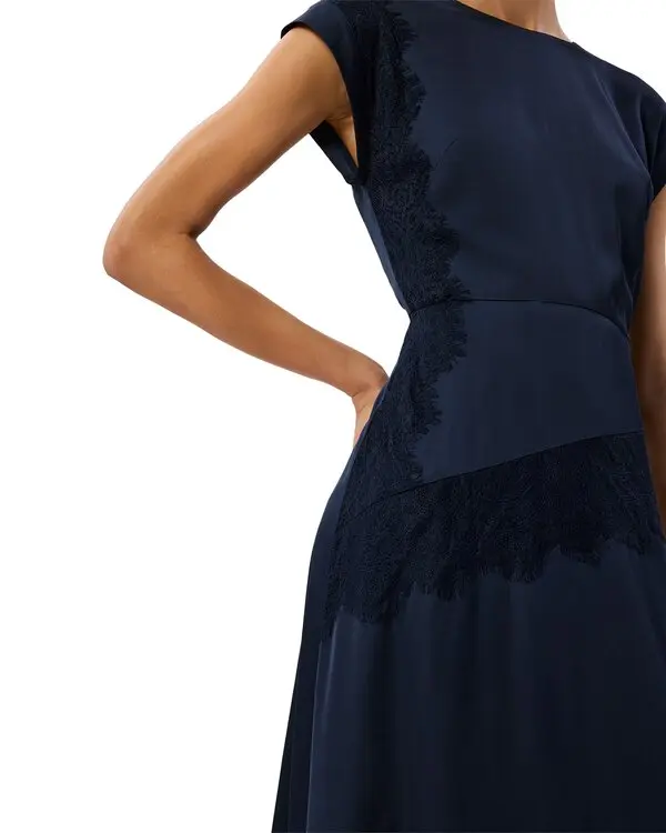 Whistles Lace Insert Asymmetric Dress