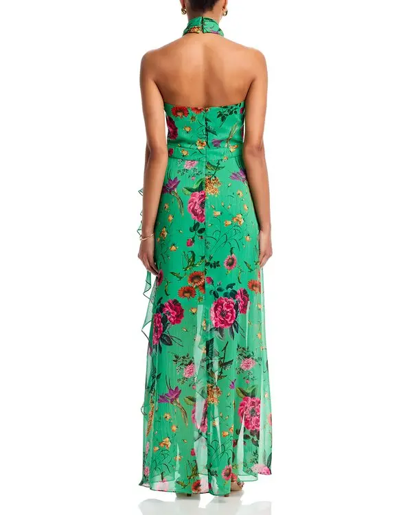 Aqua Halter Maxi Dress