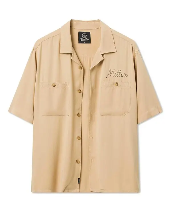 Junk Food Clothing Miller Sportsman Club Camp Shirt - Camel
