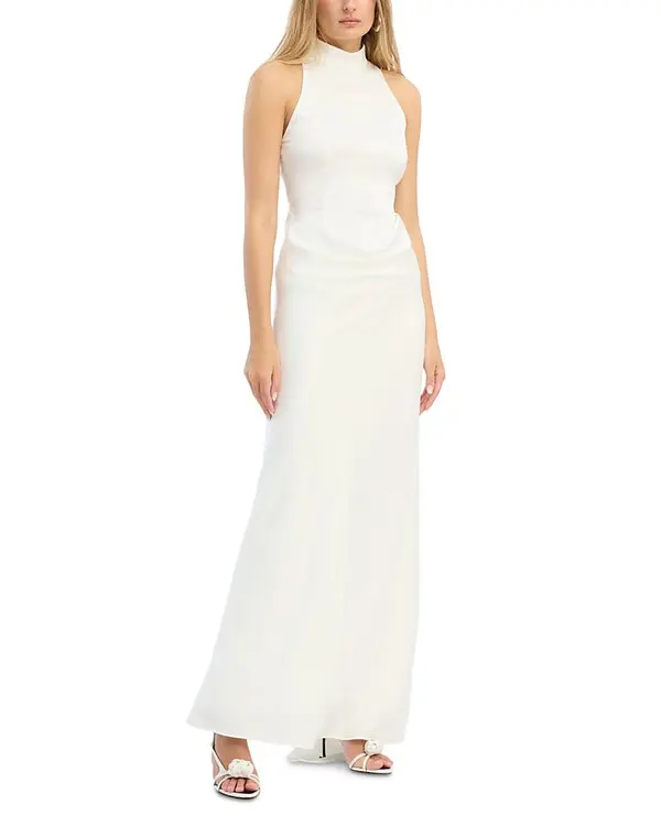 ROTATE BY BIRGER CHRISTENSEN Satin Maxi Train Dress