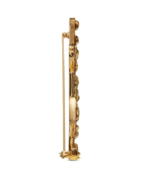 Saint Laurent Cassandre Crocodile Brooch - Gold
