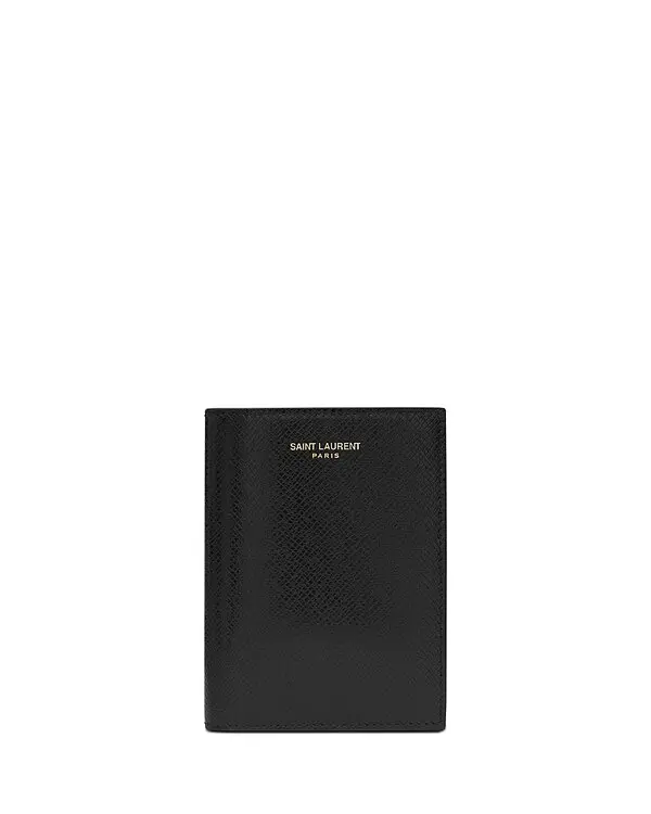 Saint Laurent Paris Credit Card Wallet - Black