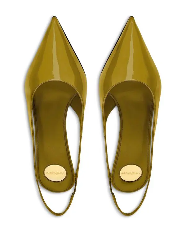 Saint Laurent Guermantes Slingback Pumps - Noisette