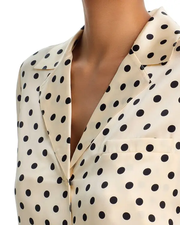 REFORMATION Ella Silk Pajama Set - Sugar Dot